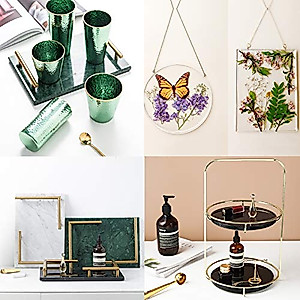 2Pack Large Resin Mold,Oversized Silicone Tray Molds for Epoxy Resin,Include Round,Rectangle Shaped Plate Molds for Resin Casting,Home Decorations Crafts