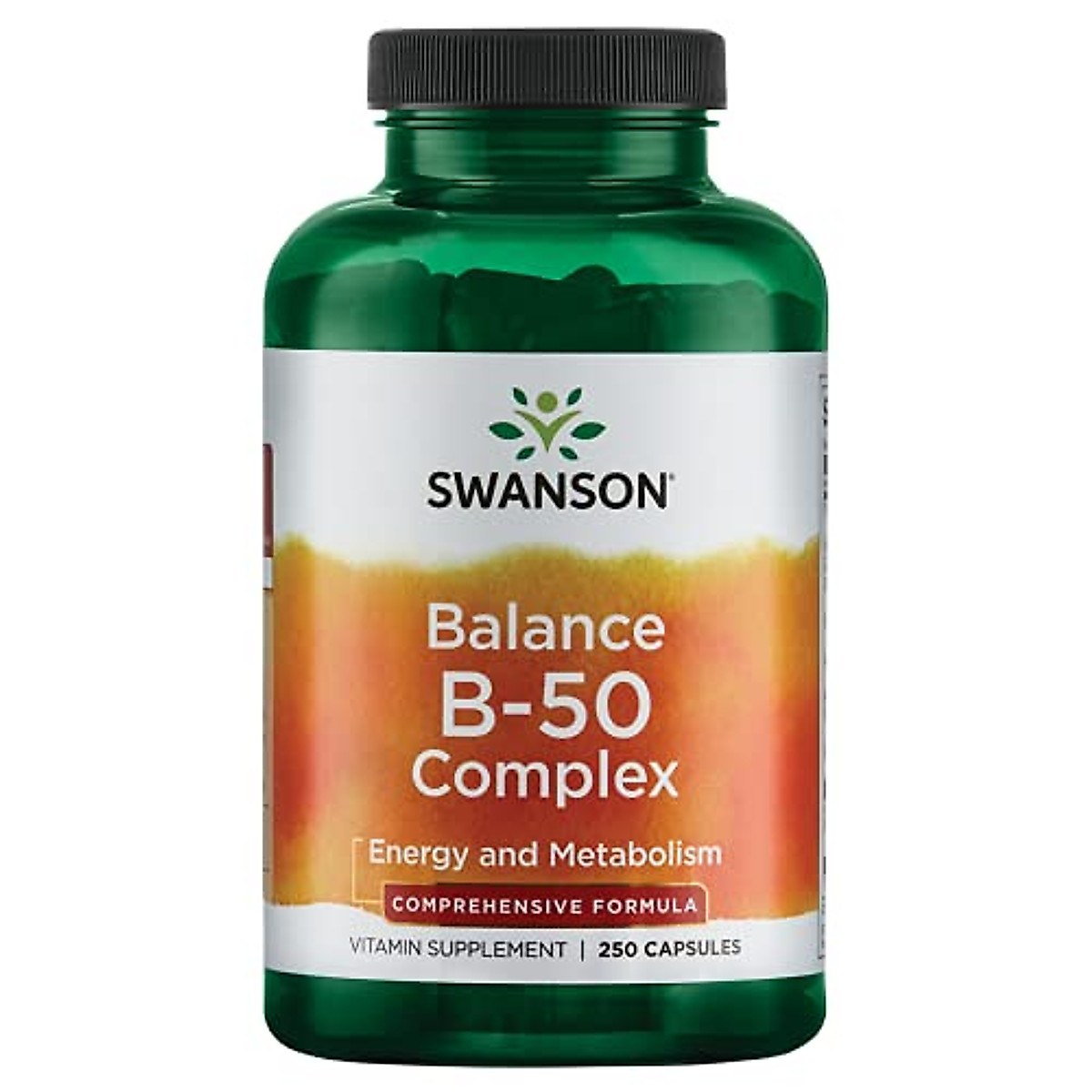 Swanson B-50 B-Complex - B Vitamin Complex with High Potency & Bioavailability - Promotes Immune System Support, Aids Heart Health, & Supports Healthy Nervous System - (250 Capsules)