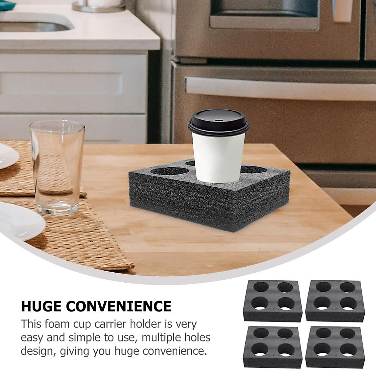 Cabilock 2 Pcs Cup Holder Tray Coffee Takeout Cup Trays Cup Holders for Drinks Drink Carrier Tray Disposable Tray Coffee Cup Holder Cup Carrier Epe Milk Tea Cup Takeaway Box