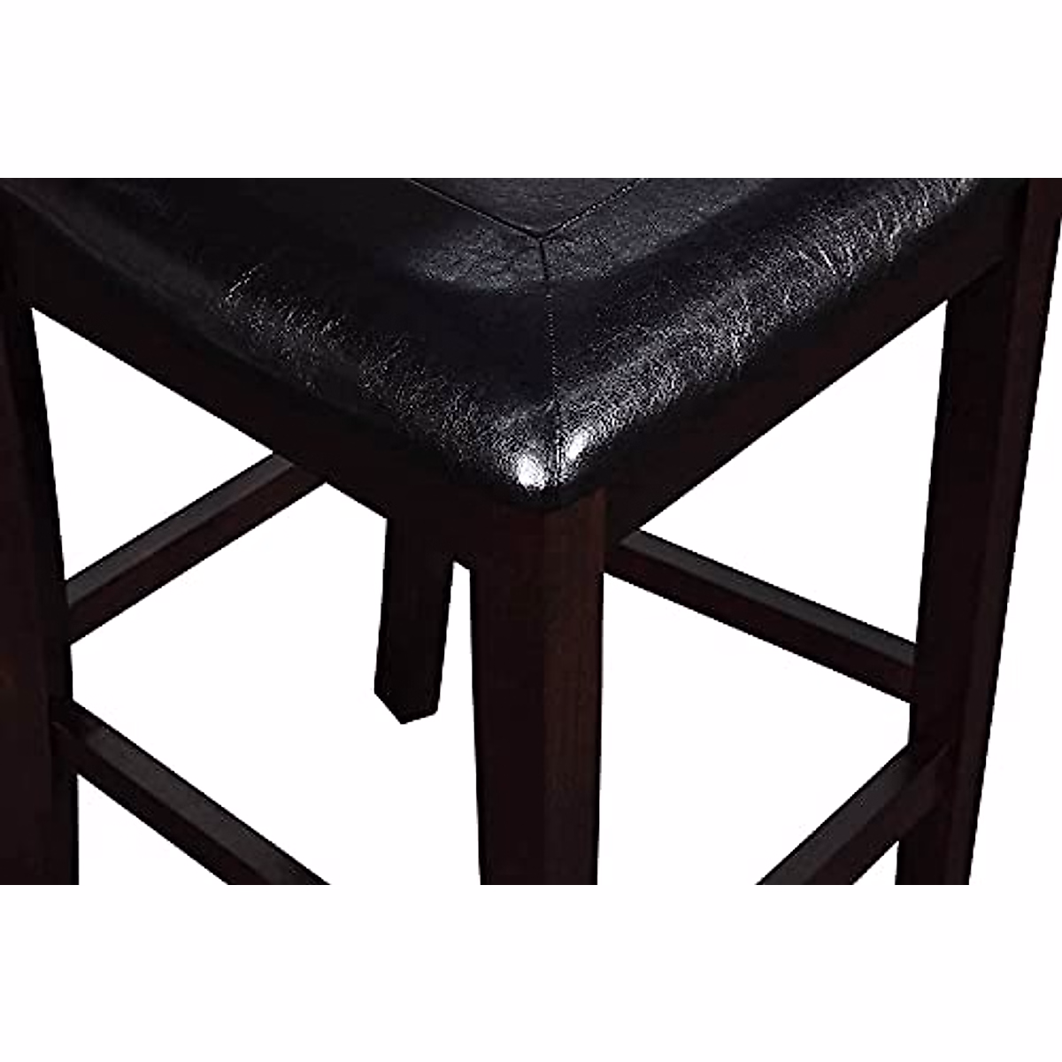 New Classic Furniture Gia 5-Piece Round Counter Height Dining Set with 1 Dining Table and 4 Chairs, 42-Inch, Ebony