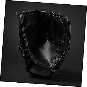 Kisangel 1pc Adult Baseballs Gloves Softball Glove Sports Infielder s Glove Left Handed Baseball Glove Kids Baseball Glove Black Softball Gloves Thicken Infield Pitcher Hand Gloves