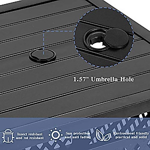 Oakcloud UV-Protected Outdoor Patio Bistro Table Side Table with 1.57" Umbrella Hole,for Garden,Pool,Deck