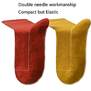 7 Pairs Unisex Cushioned Durable Cotton Socks Moisture Wicking Work Gear Sport Athletic Running (Burgundy)