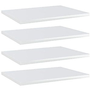 WIFESE Floating Shelves 4 Pcs 15.7"X11.8" High Gloss White Wall Shelves Simplistic Bookshelf Board for Bedroom Living Room Bathroom Shelf Kitchen Wall Storage Quality Engineered Wood