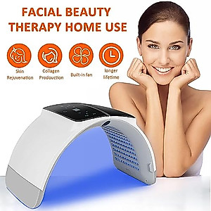 Holsn LED Face Mask Light Therapy - 7 Color Photon LED Light Therapy for Face Body Neck, Professional Red Light Therapy Mask Facial Light Therapy Device Home Solon Spa, Time Preset & Cycle Mode