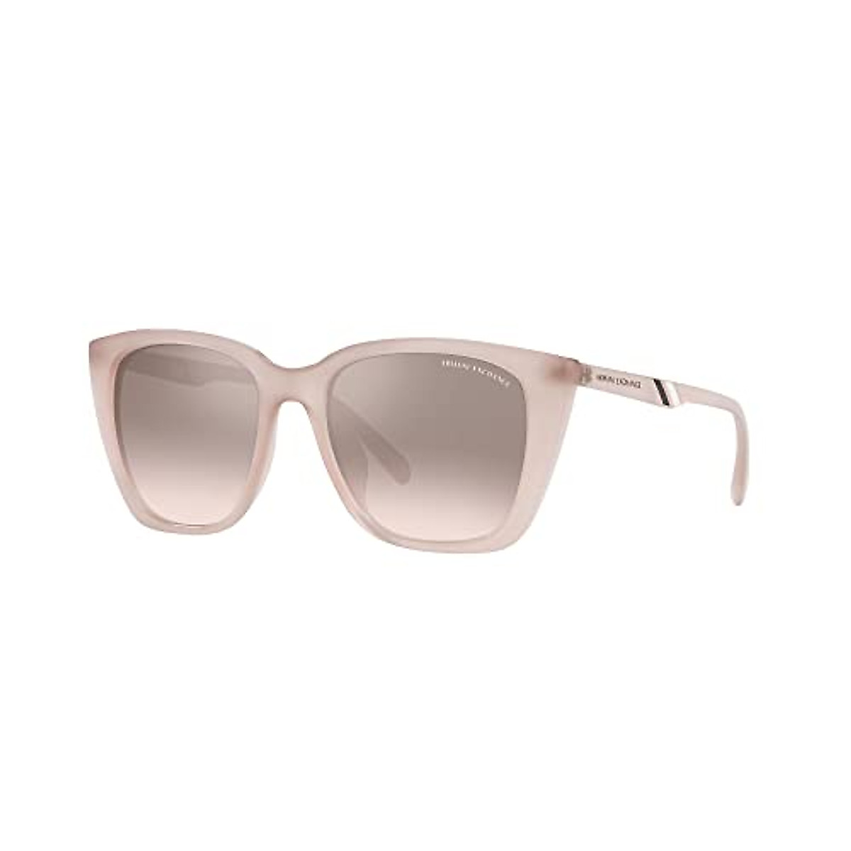 A|X ARMANI EXCHANGE Women's AX4116SU Universal Fit Butterfly Sunglasses, Light Brown Mirrored Silver Gradient, 53 mm