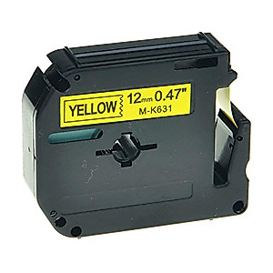KCMYTONER Compatible for Brother P-Touch M Tape M-K631 MK631 M631 MK-631 Black on Yellow Label Tape 0.47" (12mm) x 26.2ft for PT-90 PT-M95 PT-70 PT-70BM PT-85 PT-80 PT-45 PT-65 Label Makers, 3 Pack