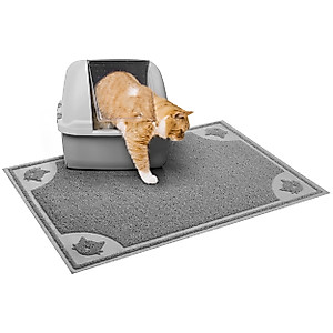 Mr. Pen- Large Cat Litter Mat, 23.5”X 35.2”, Gray, Trapping Mat for Litter Box, Cat Rug, Large