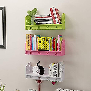 PIBM Stylish Simplicity Shelf Wall Mounted Floating Rack Shelves Storage Bedroom Books Creative,4 Sizes,3 Colors Avaliable, White , 50X20X16cm