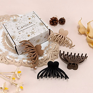 Canitor 4.9" Extra Large Hair Clips Claw Clips for Thick Hair 4Pcs Big Claw Clips Hair Clips for Women Girls Neutral Color Matte Jumbo Hair Claw Clips Non-slip Jaw Clips Mother's Day Gifts