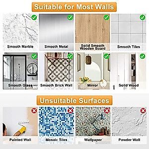 probebi Adhesive Hooks for Hanging Heavy Duty - 12 Pack Wall 13lb(Max) Sticky Waterproof Wall Hangers Without Nails For Kitchen, Bathroom, Indoor Use for Home & Office