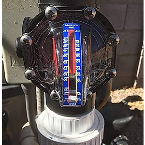 H2 Flow Controls FV-C Control FlowVis 2 x 2.5in. Complete Pool Flow Meter and Check Valve Black