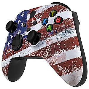 eXtremeRate Impression US Flag Soft Touch Front Housing Shell for Xbox Series X/S Controller, Custom Cover Faceplate for Xbox Series X/S, Xbox Core Controller - Controller NOT Included