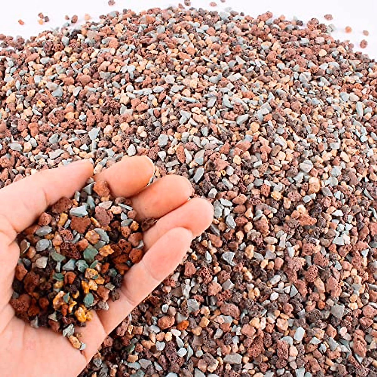7lb Mix Lava Rocks for Plants in Door -Gravel Pebbles for Bonsai Succulent Cactus Potting Soil and Vase Fillers, Fairy Gardening,Top Dressing