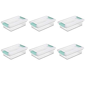 Sterilite 19618606 Small Clip Box, Clear Lid & Base w/Colored Latches
