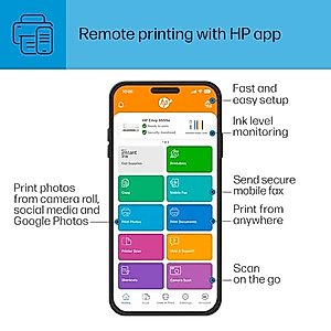HP Envy 6555e Wireless All-in-One Color Inkjet Printer, Print, scan, Copy, Duplex Printing Best-for-Home, 3 months of Instant Ink included (714N5A)