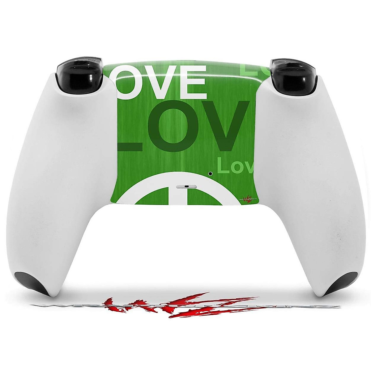 WraptorSkinz Skin Wrap compatible with Sony PS5 DualSense Controller Love and Peace Green (CONTROLLER NOT INCLUDED)