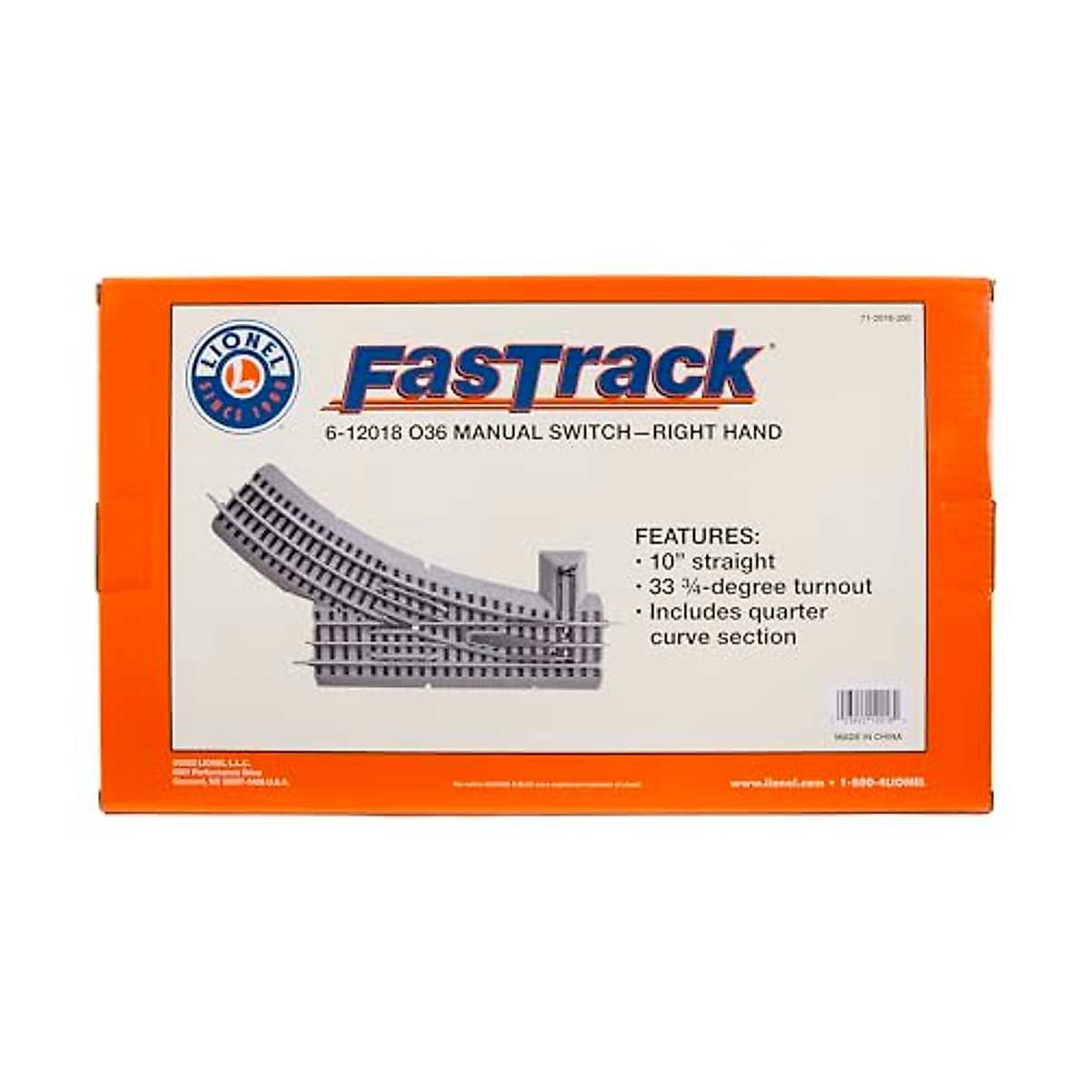 Lionel FasTrack 036 Manual Switch, Electric O Gauge, 14 years old and up,Right Hand