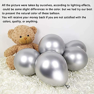 12inch 50pcs Latex Metallic Chrome Balloon Gold Silver Shiny Thicken Balloon for Wedding Graduation Birthday Baby Shower Christmas Valentine’s Day Party Supplies(gold and silver))