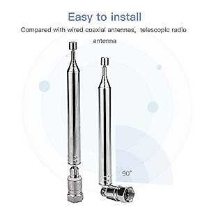 Tecreddy FM Telescopic Radio Antenna 75 Ohm Replacement Antenna F Type Male Plug for Yamaha Onkyo Pioneer Marantz Bose Wave Music System Indoor Radio Home Stereo Receiver Audio Vedio AV Receiver