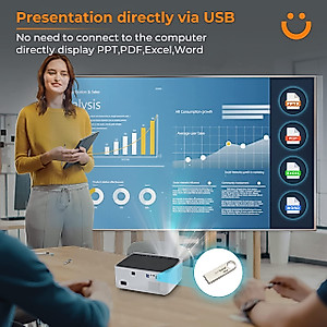 Projector with WiFi and Bluetooth, 13000L Outdoor Movie Projector Native 1080P 5G WiFi 4K Supported, YABER V6 Portable Home Theater Projector, 300" Display 4P Keystone 50% Zoom Compatible with Phone