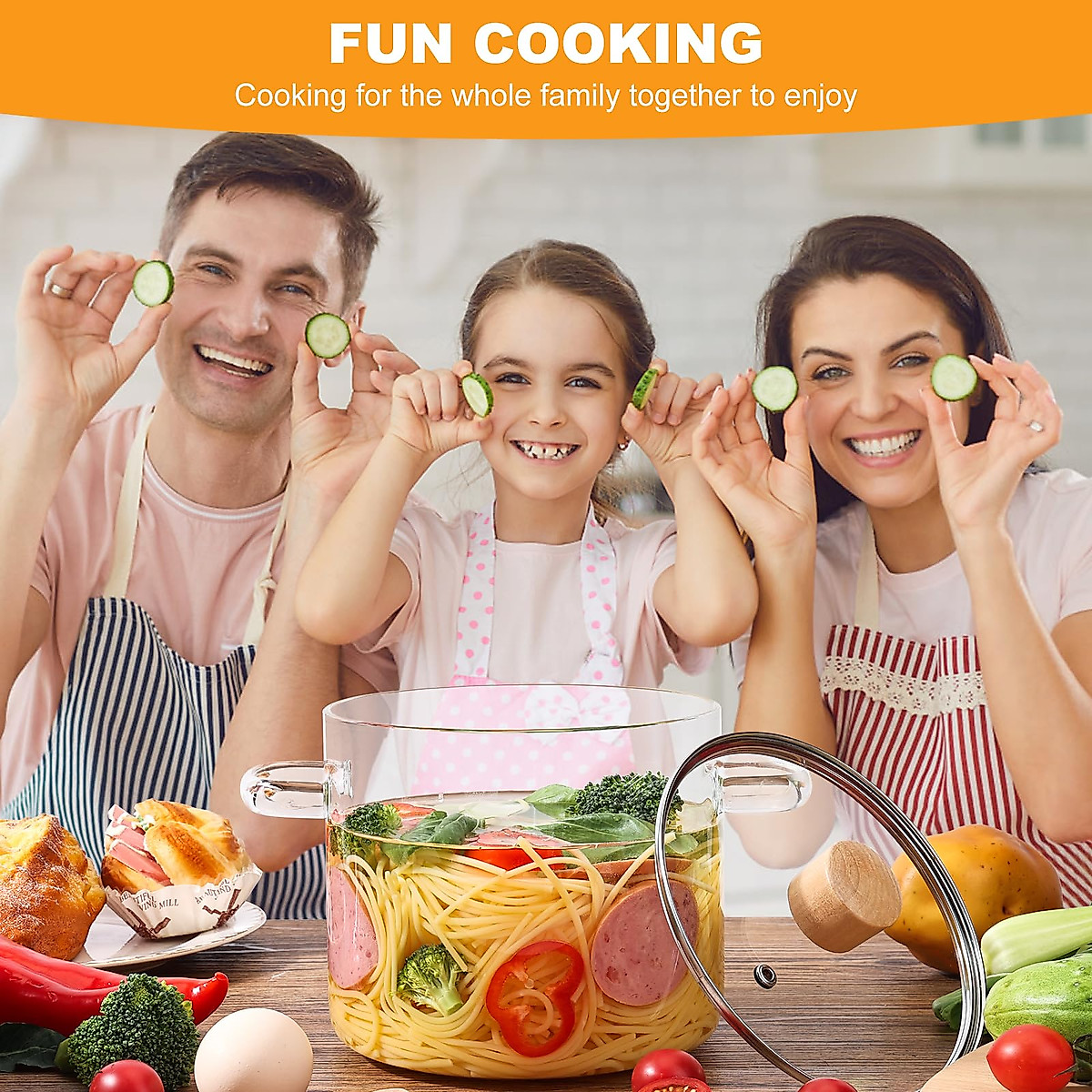 UIEYEE Glass Pot for Cooking on Stove3.5L (118 Oz), Glass Simmer Pot for Stove Top With Lid, glass cooking pot with lid Can Safely Cooking Any Food You Like, Adds Color to Your Kitchen