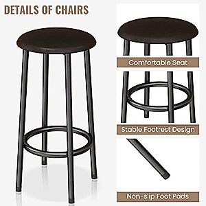 AWQM 3 Piece Bar Table Set,Kitchen Island Table with Storage and Seating Counter Bar Table Table and Chairs Set with Shelves,Faux Marble Dining Table Set for 2,Kitchen Table Set for Small Space,White