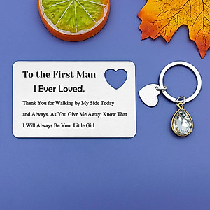 Father of The Bride Gifts to My Dad on My Wedding Day Gift Father's Day Gift Ideas Engraved Wallet Insert Card Wedding Gift for Dad to The First Man I Ever Loved Christmas Birthday Gift for Dad