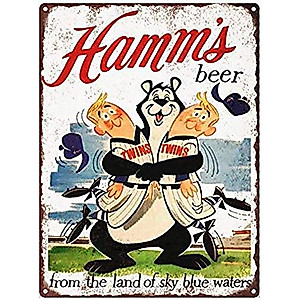 Hamms Beer Bear Twins 8x12 Vintage Retro Tin Metal Sign Wall Decor by PaBoe