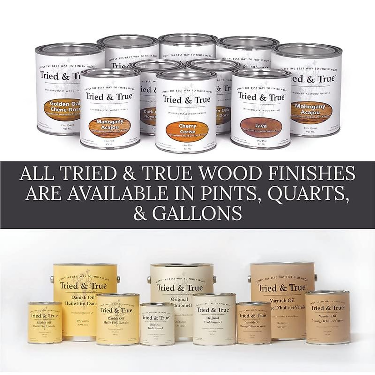 Tried & True Original Wood Finish, 8 oz. - Linseed Oil & Beeswax Blend, Ideal for All Woodwork, Long-Lasting Durability, Food Safe Sealer, Non-Toxic Wood Finish