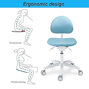 HYDTGZ Dental Chair Dentist Doctor's Stool Dental Assistant Chair Adjustable Mobile Chair PU Leather for Clinics, Dental Offices, Labs,A