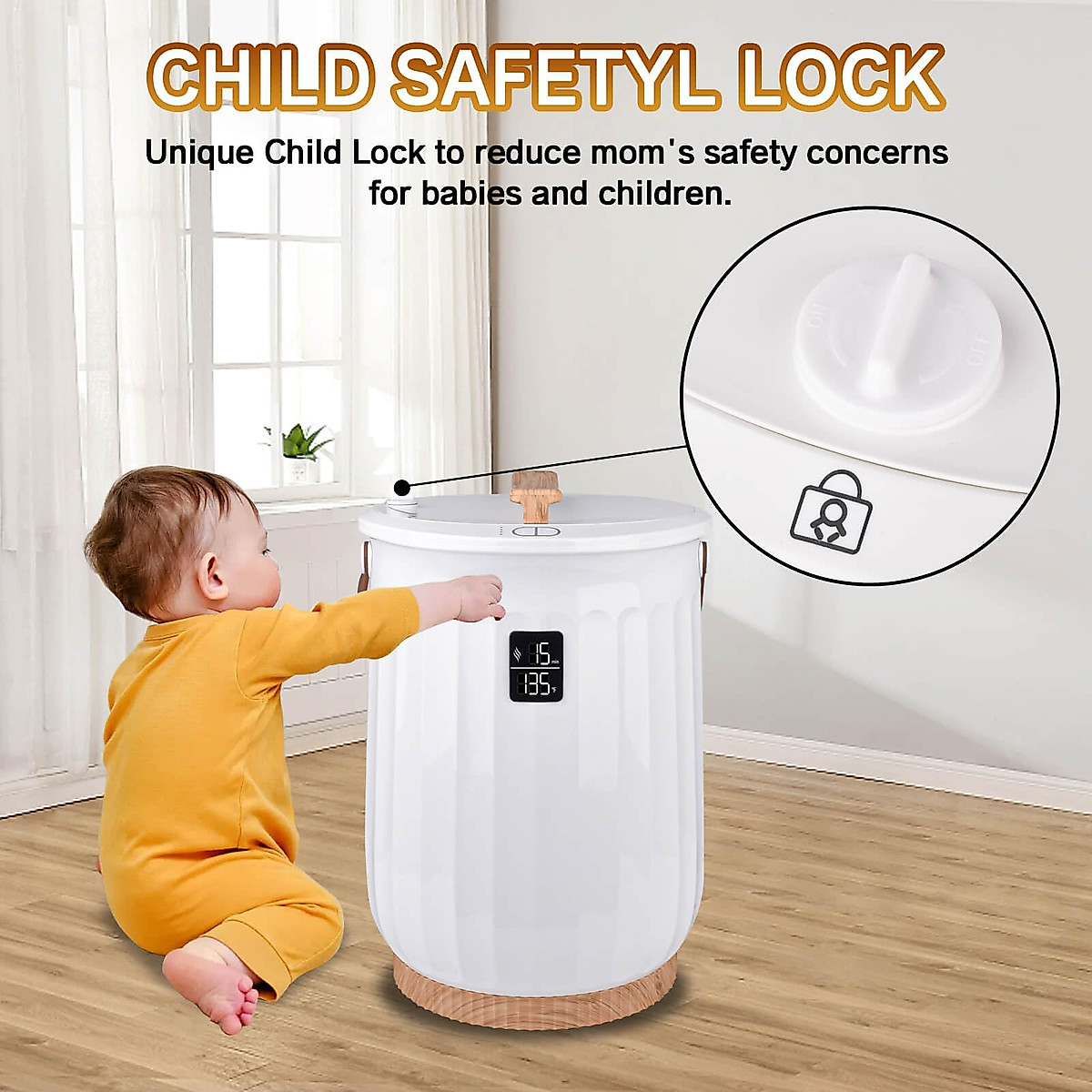 TooLSpeo Towel Warmer,20L Electric Towel Warmer Bucket,Towel Warmers for Bathroom with Led Display, Child Safety Lock,Home Portable Towel Warmers Heat Timer Adjustable,Hot Towel Warmer for Spa,Hot Tub