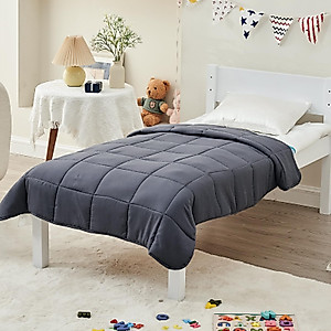 yescool Weighted Blanket (7 lbs, 41" x 60", Grey) Cooling Heavy Blanket for Sleeping Perfect for 60-90 lbs, Throw Size Breathable Blanket with Premium Glass Bead, Machine Washable