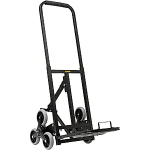 VEVOR Stair Climbing Cart, Heavy-Duty Hand Truck Dolly 375 lbs Load Capacity, Foldable Stair Climber Hand Trucks with Adjustable Handle, All Terrain Cart for Stairs with 10 Wheels