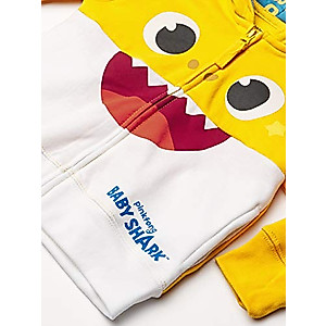 Pinkfong Boys Zip Up Big Face Hoodie-Baby Shark Yellow Toddler Size 2T-5T, 3T