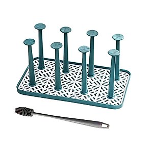 VOLYUVIC [2 in 1] Drain Board for Kitchen Counter, Mug Cup Drying Rack, Kitchen Dish Drying Rack with Drainboard Perfect for Sink, Coffee Table, Outdoor