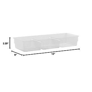 iDesign Linus Plastic Dresser and Vanity Organizer, Storage Bin for Bathroom, Bedroom, Office, Craft Room, Fridge, Freezer, Pantry, 12" x 5" x 3", Clear