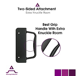 ADVANTAGE INDUSTRIES Nylon Gate Handle | Best Grip/Extra Knuckle Room | Left & Right Reversible | Sturdy Design w/Easy Alignment | Heavy Duty Outdoor Gate Pull | Aluminum & Vinyl/PVC 2 Pack - White