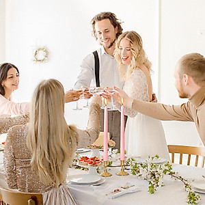 10 Inch Baby-Pink Taper Candles for Home Decoration, 10 Pack Unscented Candlesticks for Dinner Wedding Party, Smokeless and Dripless Candle Sticks