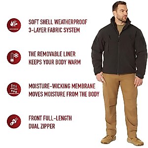 Rothco 3-in-1 Spec Ops Soft Shell Jacket - Ultimate Weather Defense with Removable Fleece Liner - Black - M