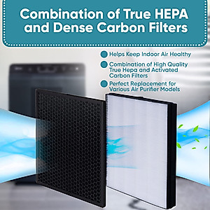 HPA300 HEPA Filters for Honeywell HPA300 Air Purifier - 3 HEPA Filters and 4 Pre-Cut Carbon Pre-Filters - Replacements Honeywell Filter R and HPA300 Honeywell Filter