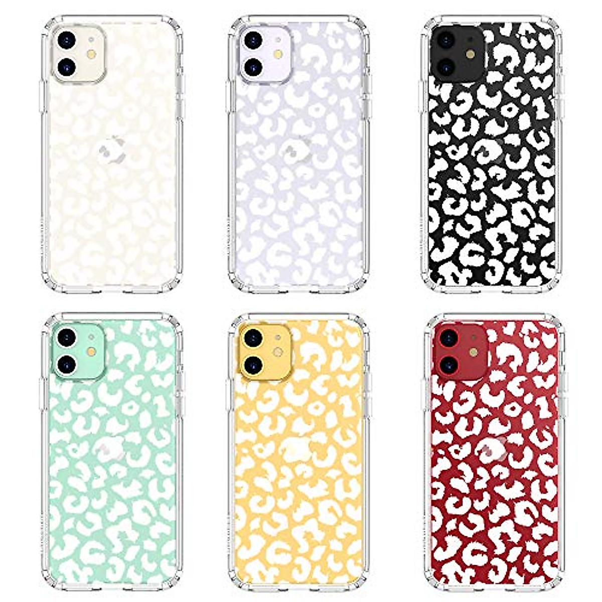 MOSNOVO for iPhone 11 Case, [Buffertech 6.6 ft Drop Impact] [Anti Peel Off] Clear Shockproof TPU Protective Bumper Phone Cases Cover with White Leopard Print Design for iPhone 11