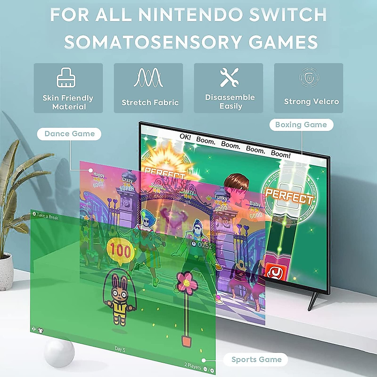 Switch Just Dance Strap, Pro Wristbands for Just Dance 2024 2023 2022 2021 2020 Switch Dancing Games, Hand Free Wrist Straps for Nintendo Switch Dance Accessories, Hand Free Wristband for JoyCon Grip