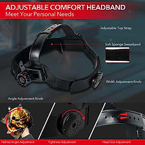 TRQWH Welding Hood Auto Darkening Welding Helmet with Light True Color 1/1/1/2 Top Optical Clarity Wide Shade 9-13 Welding Mask with Grinding Weld Helmet (KTS-HD104)