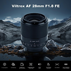 VILTROX 28mm F1.8 Wide Angle Autofocus Lens for Sony E-Mount Lens,Full-Frame Portrait Lens for Sony E Mount Alpha a7 a7II a7III a7R a7RII a7RIII a7RIV a7RV a7SII a7SIII a9 a7C a6500 a6400 a5000 a6000…