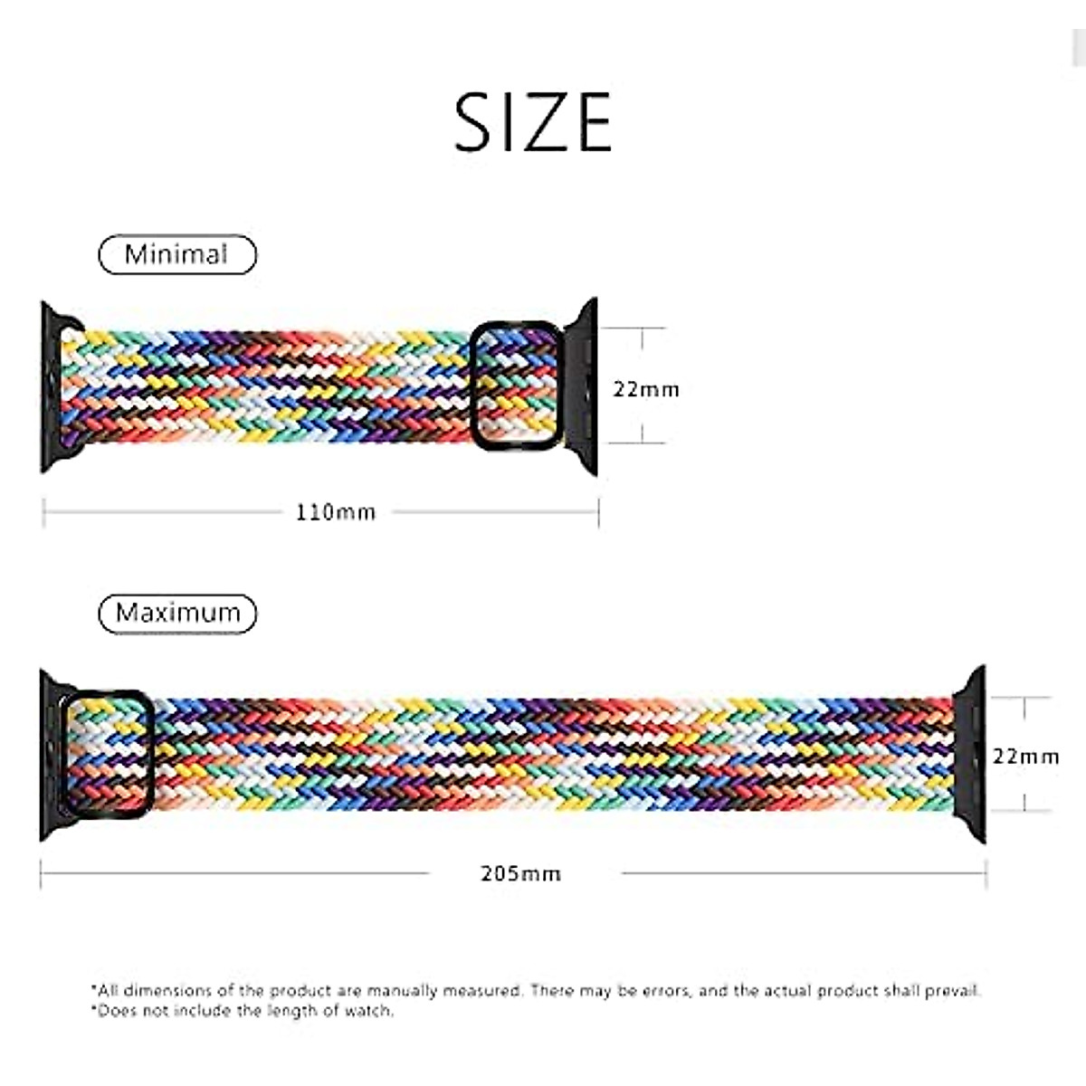 Atenzol Braided Solo Loop Compatible with Apple Watch Bands 38mm 40mm 41mm 42mm 44mm 45mm 49mm Women Men, Adjustable Buckle, Stretchy Elastics Sport Wristband for iWatch Ultra 8 7 6 SE 5 4 3 2 1 (1-Rainbow+Pride Edition, 38mm 40mm 41mm)