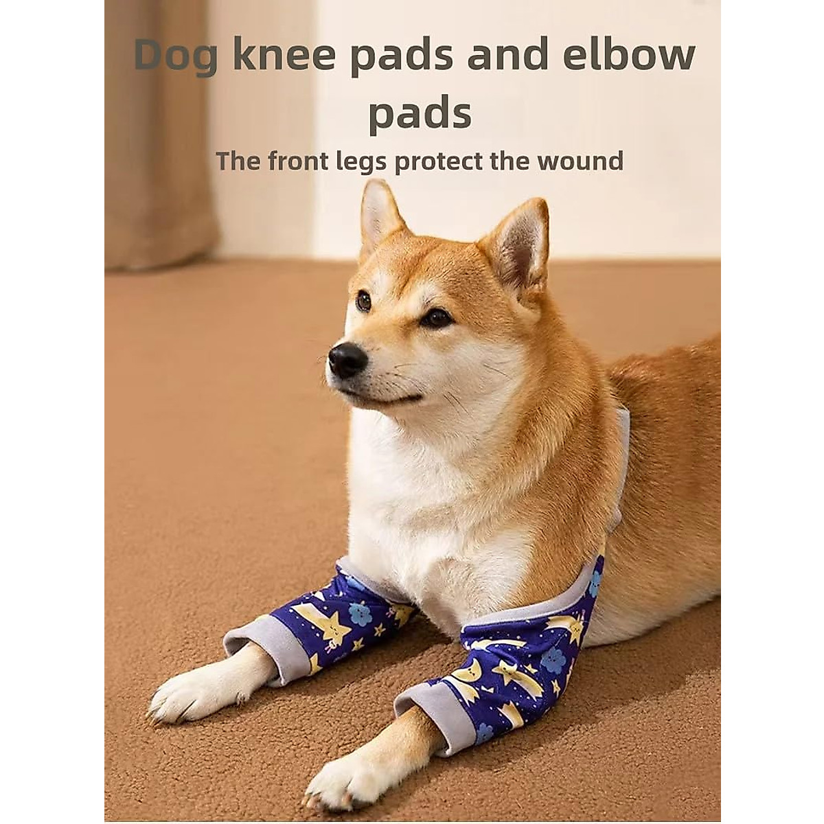 BWZYdy Dog Elbow Protector Sleeve,Elbow Sleeves with Mesh Pad for Small Medium Large Dog Elbow Protector for Calluses and Stop Licking Elbow Wounds (Blue, 79-93pounds)