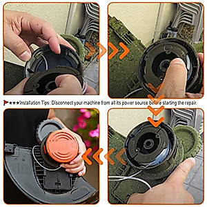 AF 100 Trimmer Line Replacement AF-100 Compatible with Black and Decker, with 385022-03 Trimmer Line Cap and Spring (12 Spool+3 Cover)