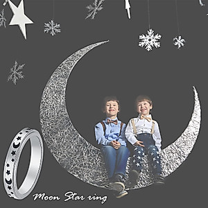 LuckyAmor Spinner Ring for Women Anxiety Relief, Metal, No Gemstone