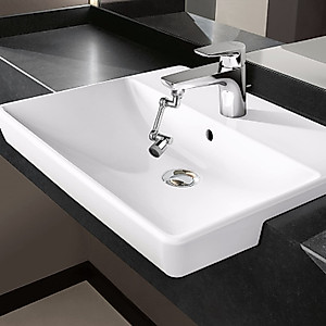 2Pcs Faucet Extender for Bathroom Sink with 2 Water Outlet Modes, Universal 1080° Rotating Robotic Arm Faucet Aerator, Brass Sink Faucet Attachment, for Kitchen & Bath Faucet Parts Replacement